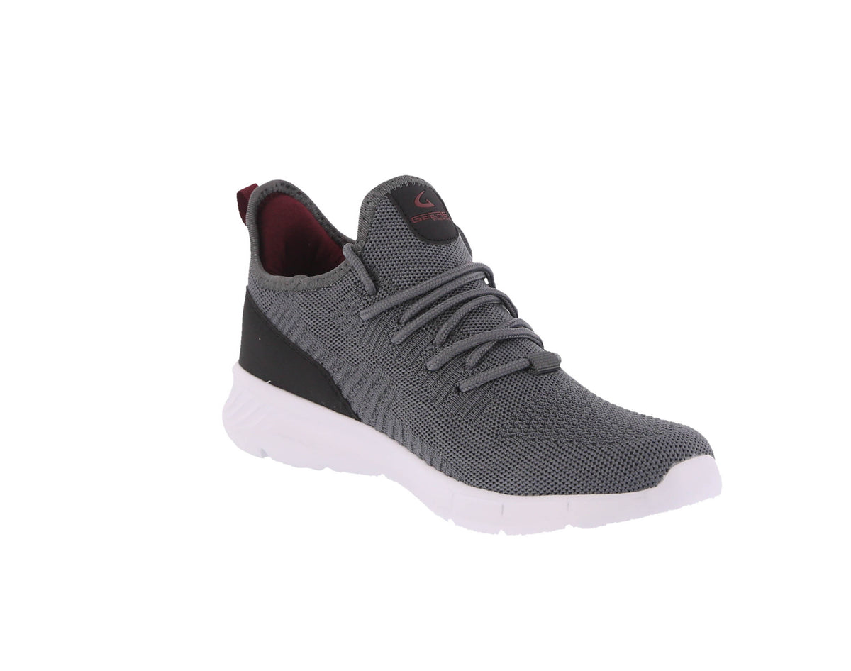MEN'S SHOES DARK GRAY/BURGUNDY MESH/FABRIC TENNIS SNEAKERS 6757M ...